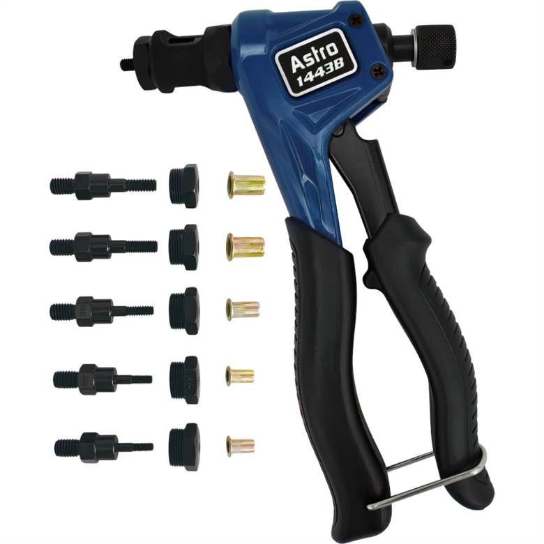 Astro Pneumatic 1443B - Professional Hand Rivet Nut Kit SAE & Metric w ...
