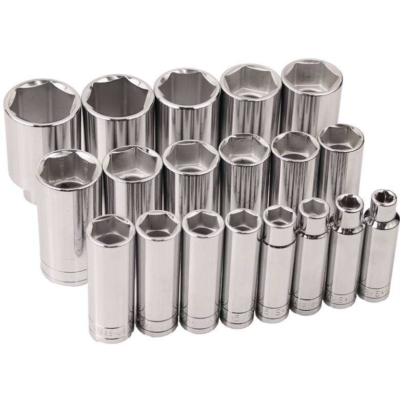 SK Hand Tool 4819-6 - 19pc 6PT Deep Socket Set - 1/2" Drive
