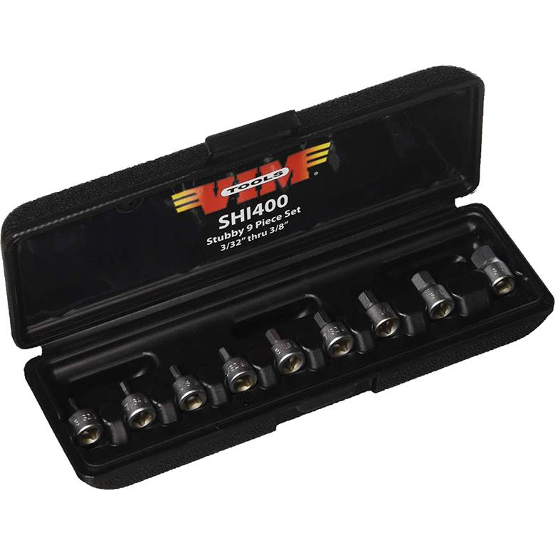 Vim Tools SHI400 - Hex Key Socket Set Stubby Sae 1/4"dr